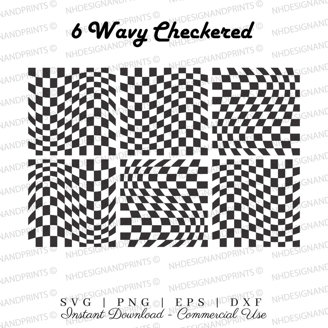 Wavy Checkered Pattern Svg, Warp Checkered Png, Groovy Checkered Svg ...