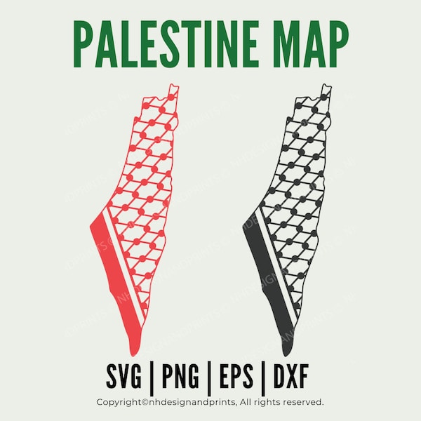 Palestine Keffiyeh Map Svg - Etsy