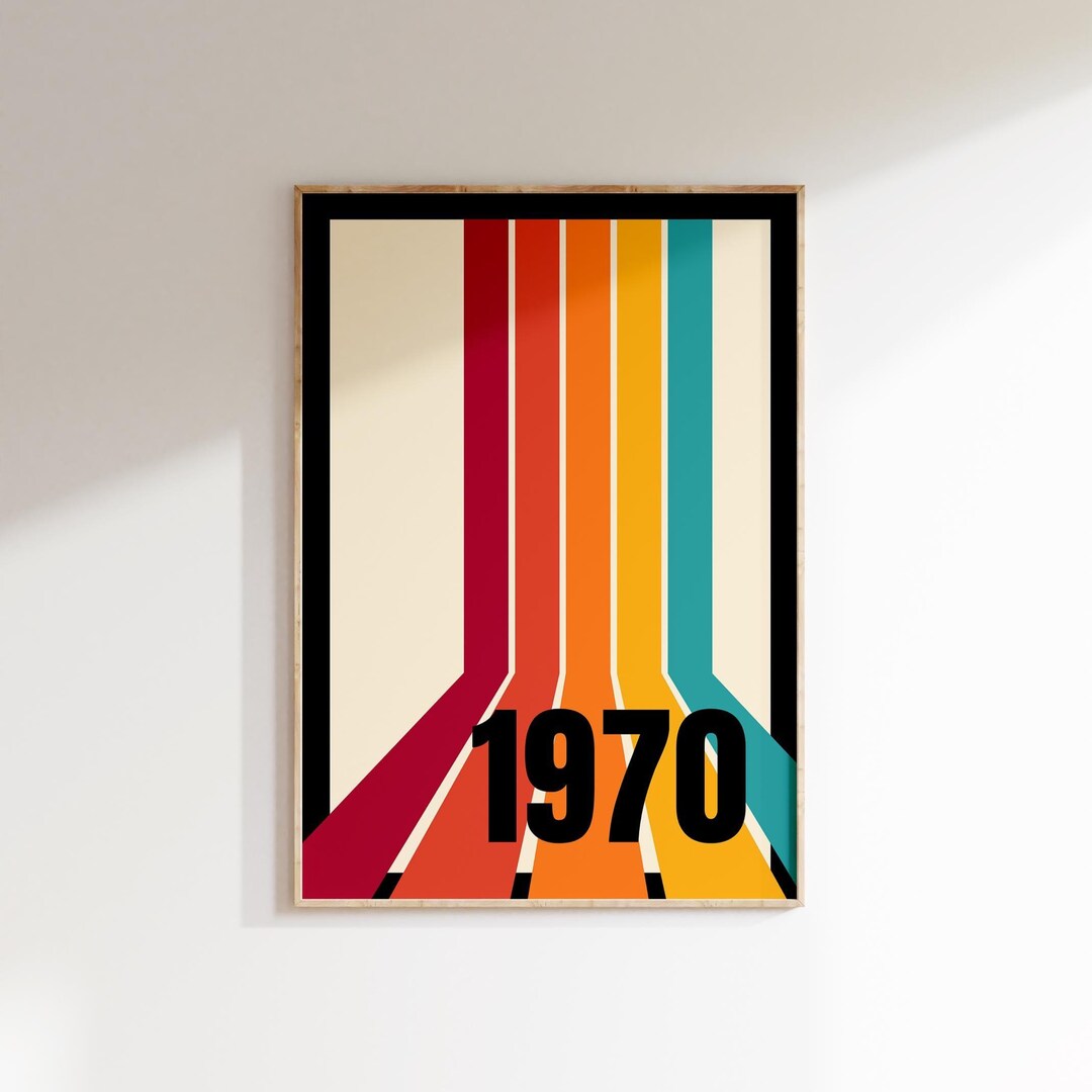 1970 Retro Wall Art – Vintage Year Poster – Mid Century Modern Print ...