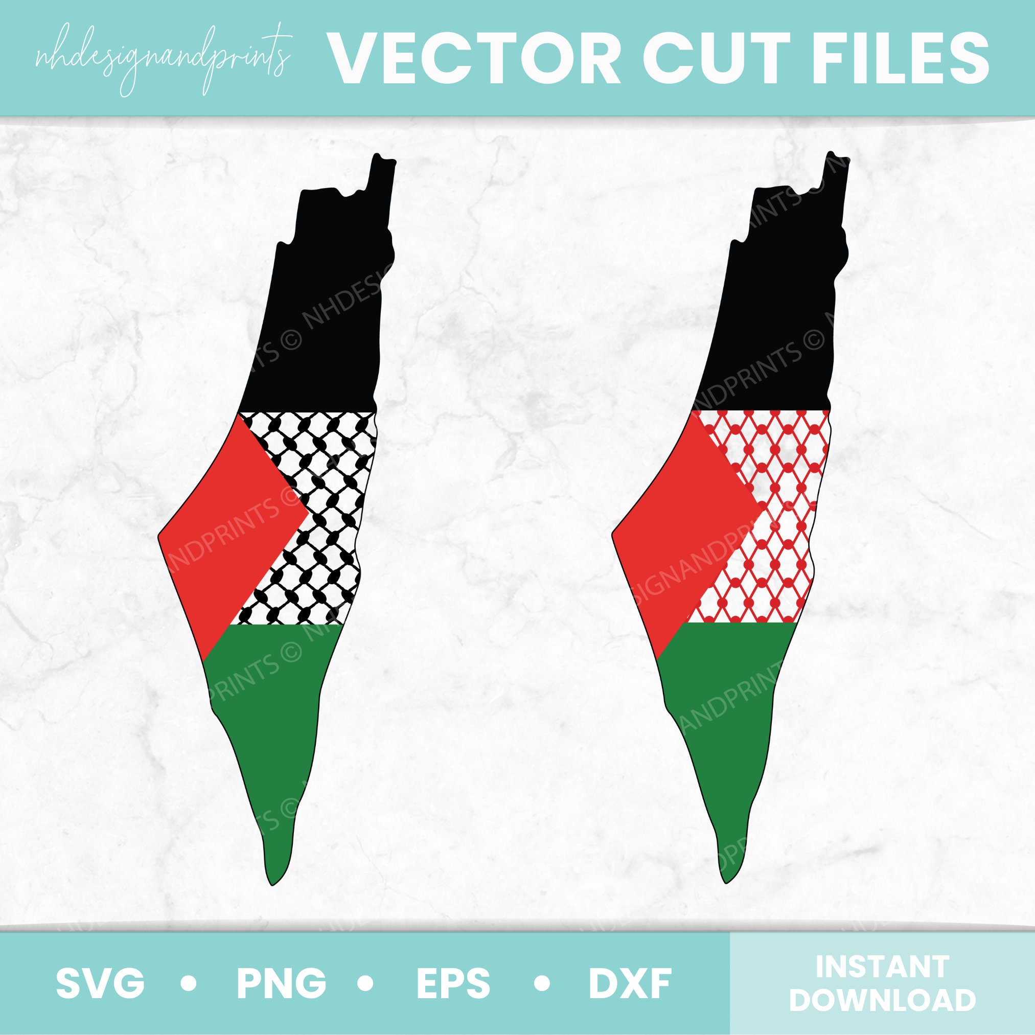 Palestine Keffiyeh Map, Palestine Map SVG, Palestine Pdf, Free ...