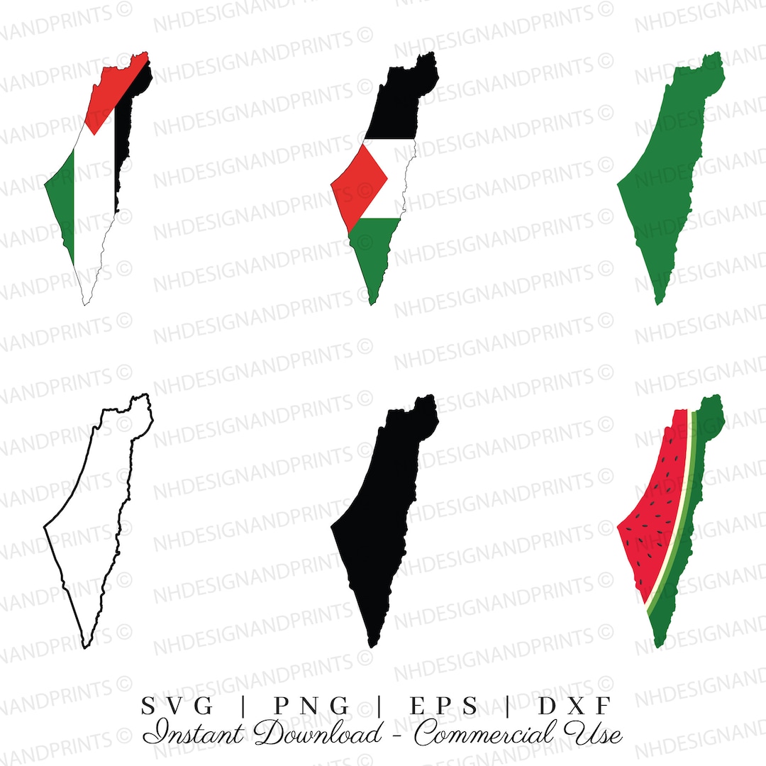 Palestine Map SVG Bundle, Palestine SVG, Free Palestine Shirt Svg ...