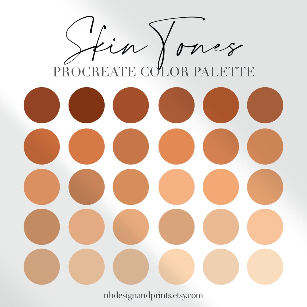 Skin Tones Procreate Color Palette For Ipad 6 Palettes 180 Colors Portrait Art Color Swatches