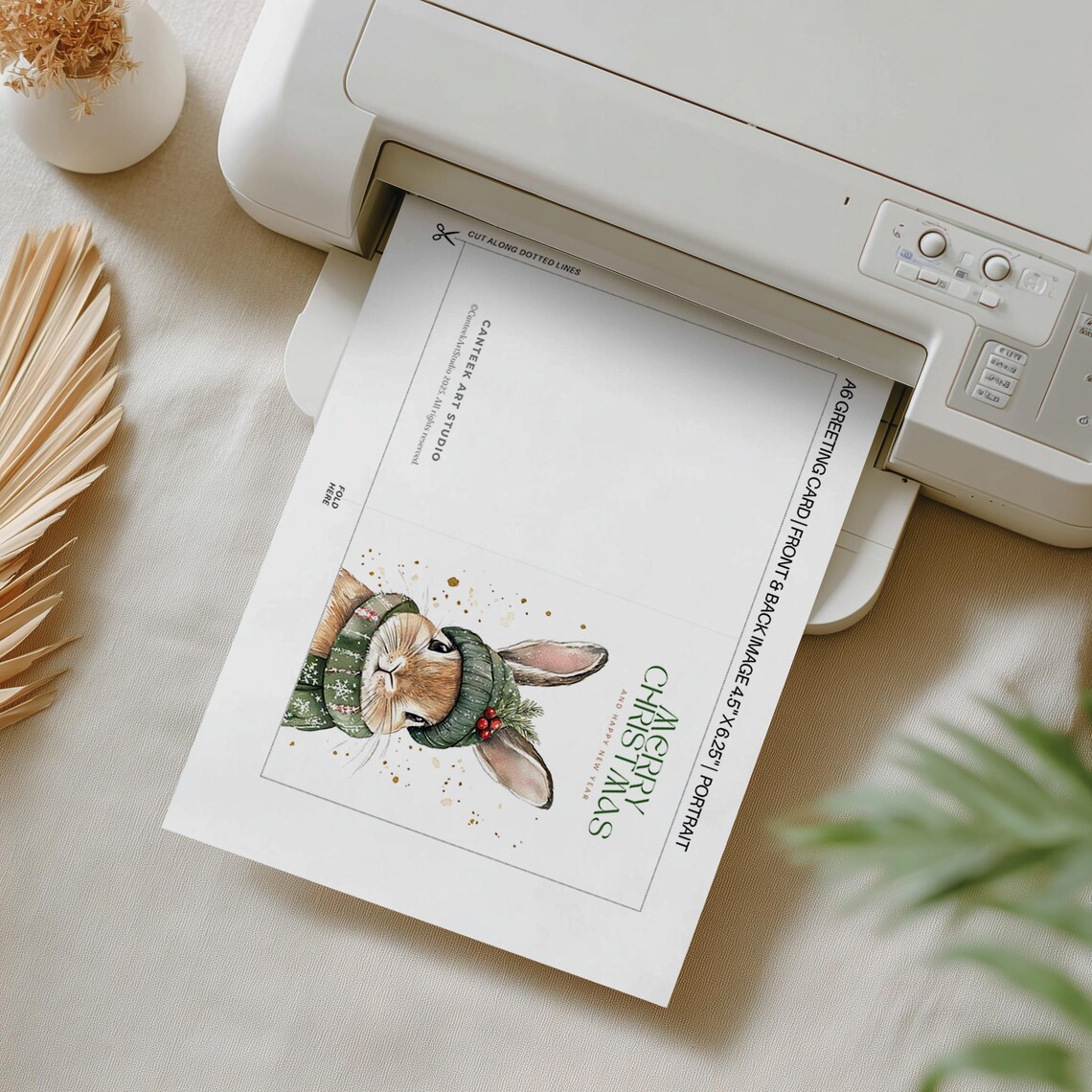 Merry Christmas Card Printable | Digital Download Greeting Card ...