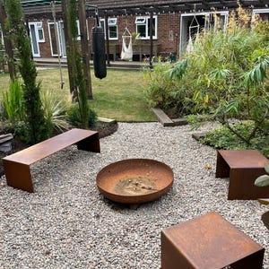 Corten Steel Stool, Corten Side Table , Corten Steel Lamp Table , Steel ...