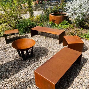 Corten Steel Stool, Corten Side Table , Corten Steel Lamp Table , Steel ...