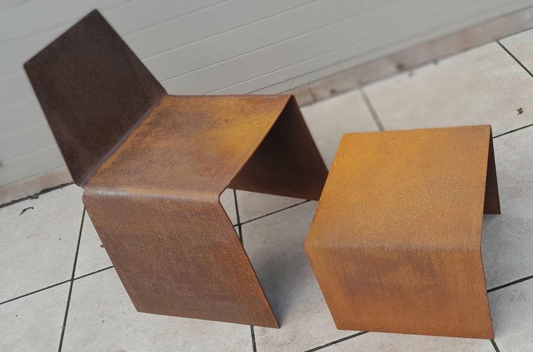 Corten Steel Chair - Etsy