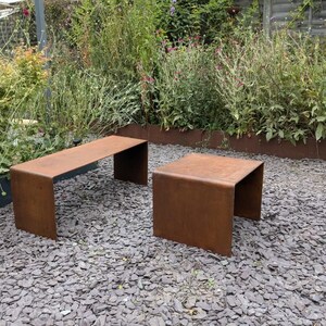Corten Steel Stool, Corten Side Table , Corten Steel Lamp Table , Steel ...