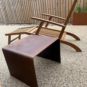 Corten Steel Stool, Corten Side Table , Corten Steel Lamp Table , Steel ...