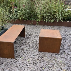 Corten Steel Stool, Corten Side Table , Corten Steel Lamp Table , Steel ...