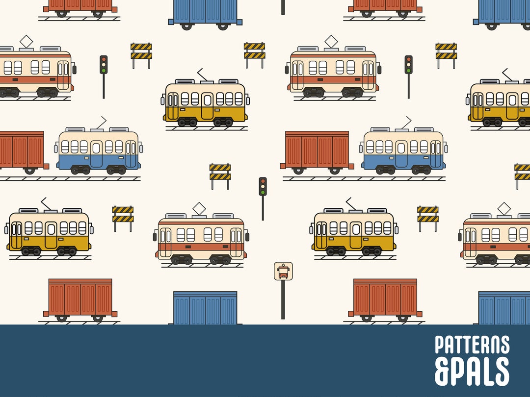 Trains Boys Seamless Repeat Pattern for Commercial Use, Vehicles ...