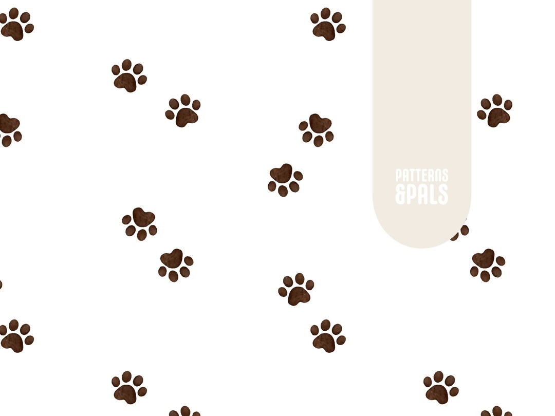 Dog Paw Print Seamless Repeat Pattern Neutral for Commercial Use ...