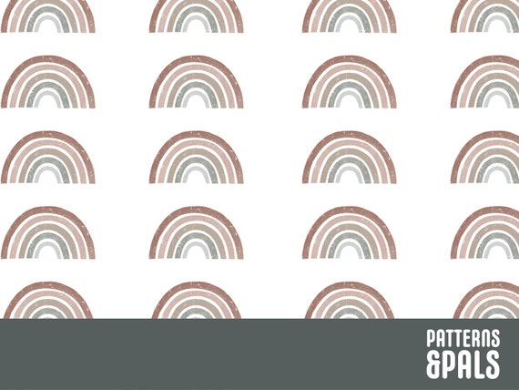 Boho Rainbow Seamless Pattern Pastel Neutral Repeat Pattern - Etsy