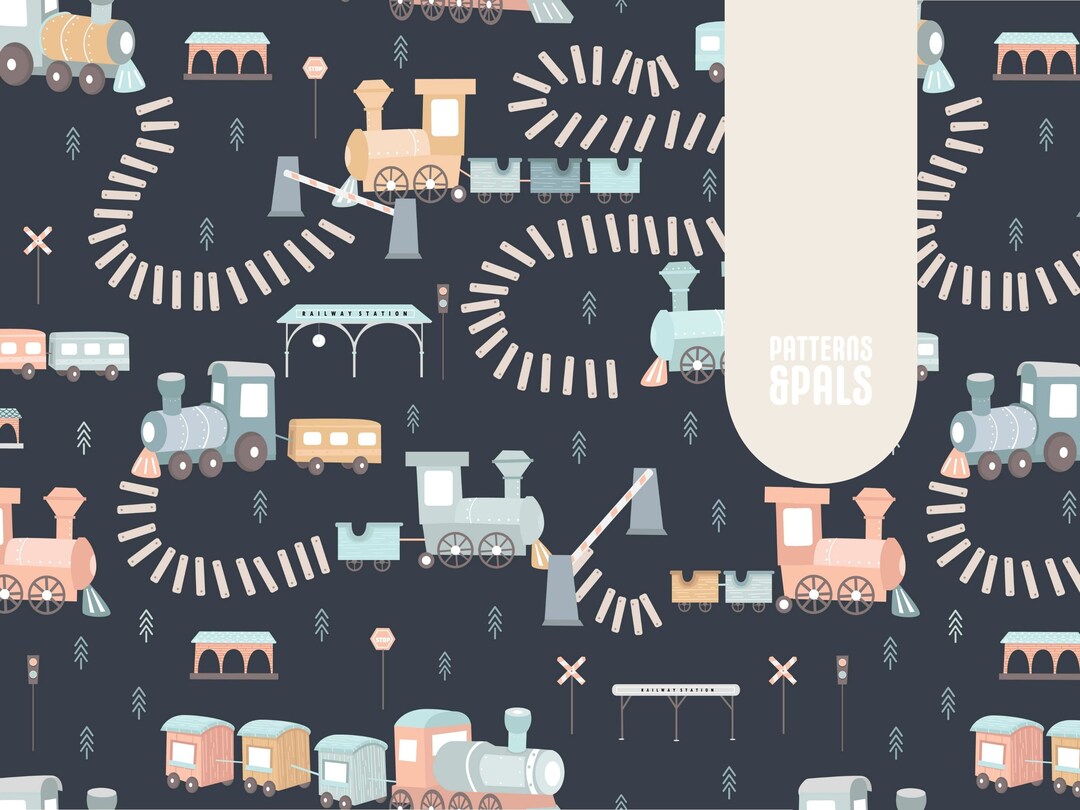 Trains Boys Seamless Repeat Pattern for Commercial Use, Seamless ...