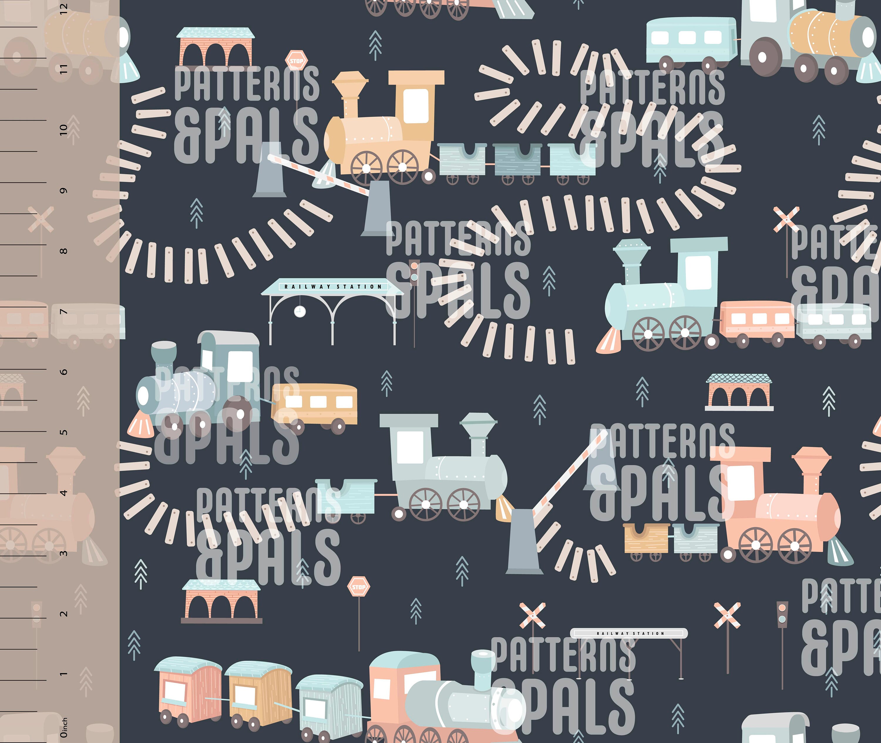Trains Boys Seamless Repeat Pattern for Commercial Use, Seamless ...