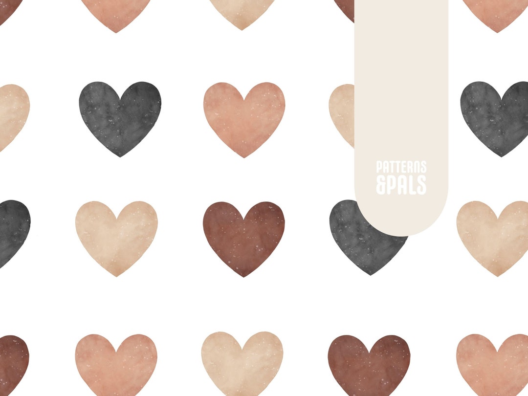 Hearts Seamless File Digital, Watercolor Seamless Valentine Patterns ...