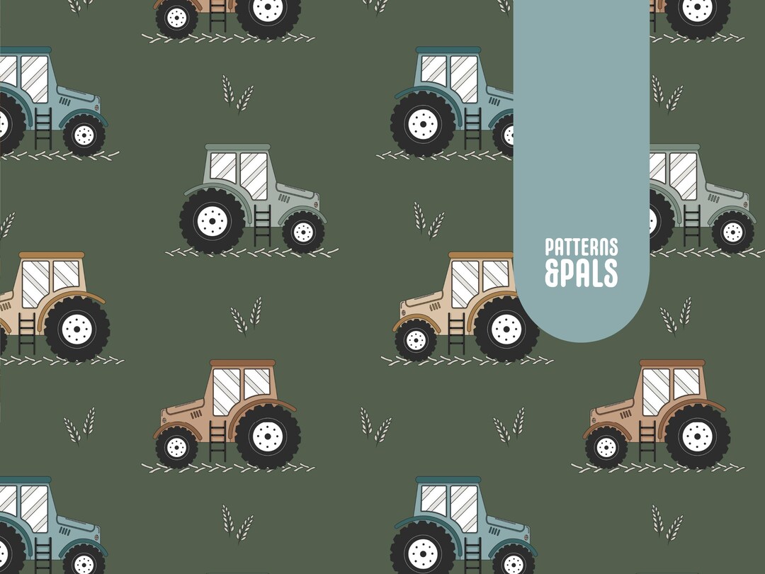 Tractors Seamless File Digital, Tractor Seamless Patterns for ...