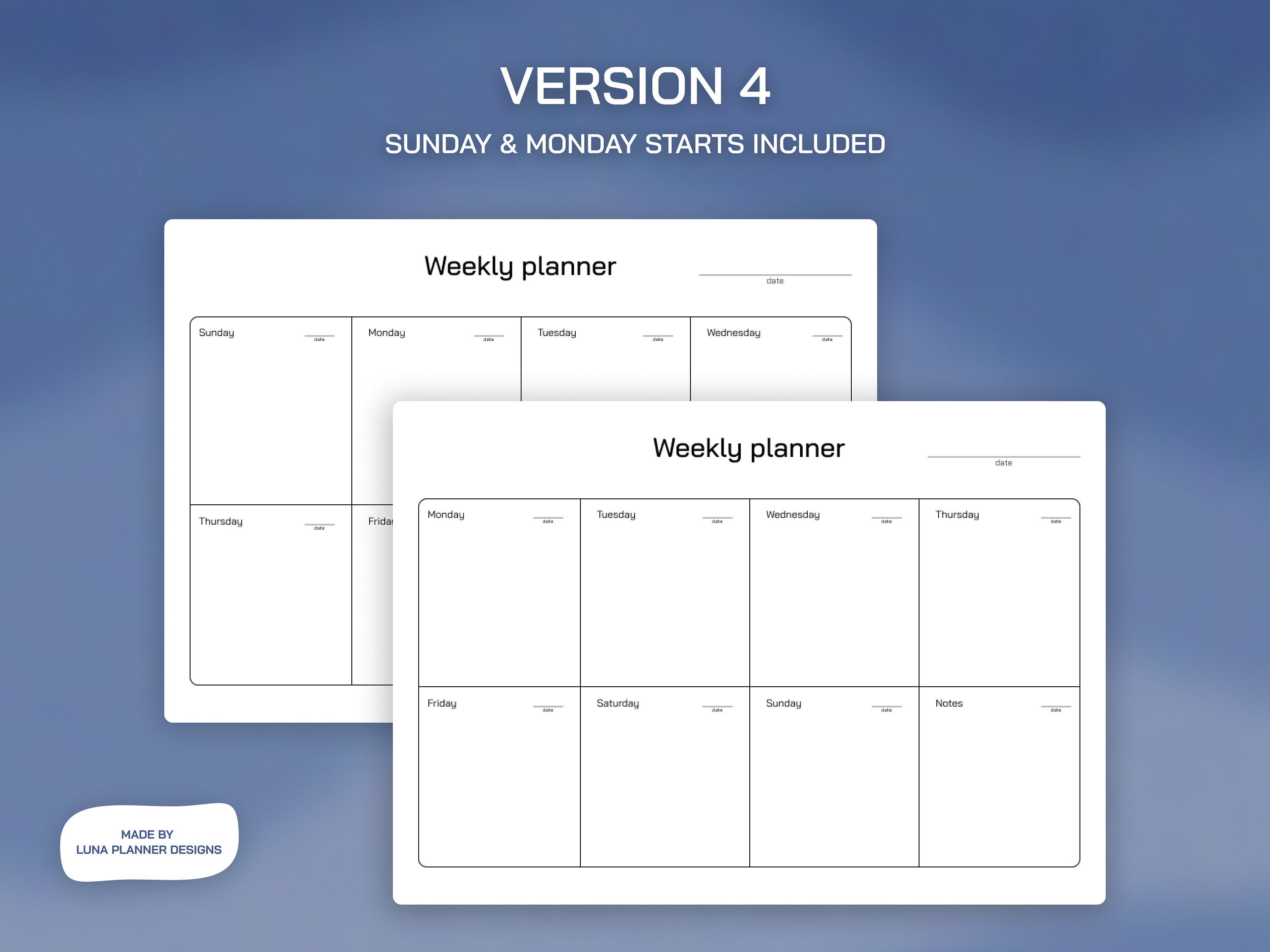 Fillable Minimalist Weekly Planner for Schedule & to Do List Modern ...