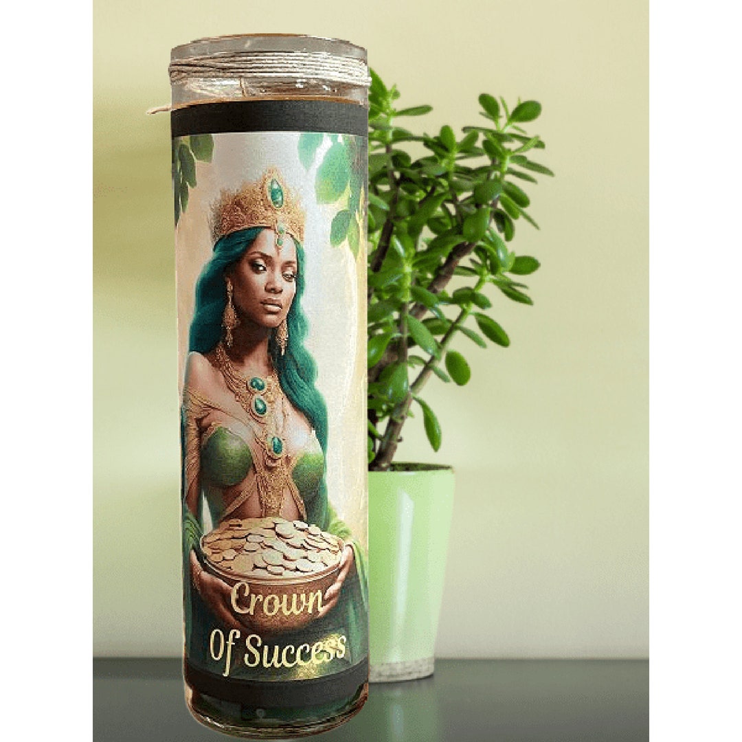 Crown of Success Fixed Gold/green Double Action Conjure Candle Candle ...