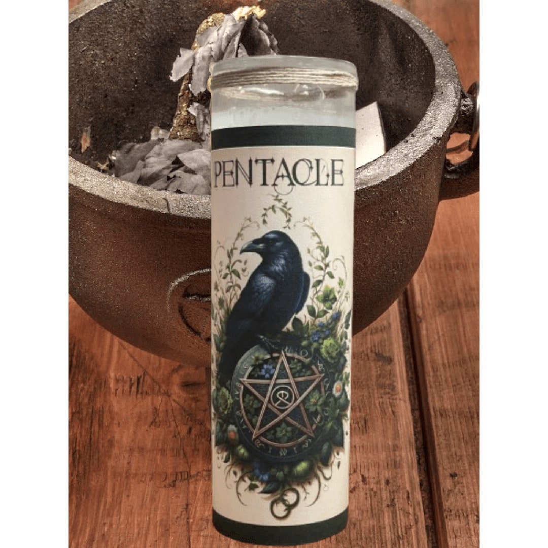 Pentacle Witchcraft Candle | for Earth Air Fire Water Elements, Rituals ...