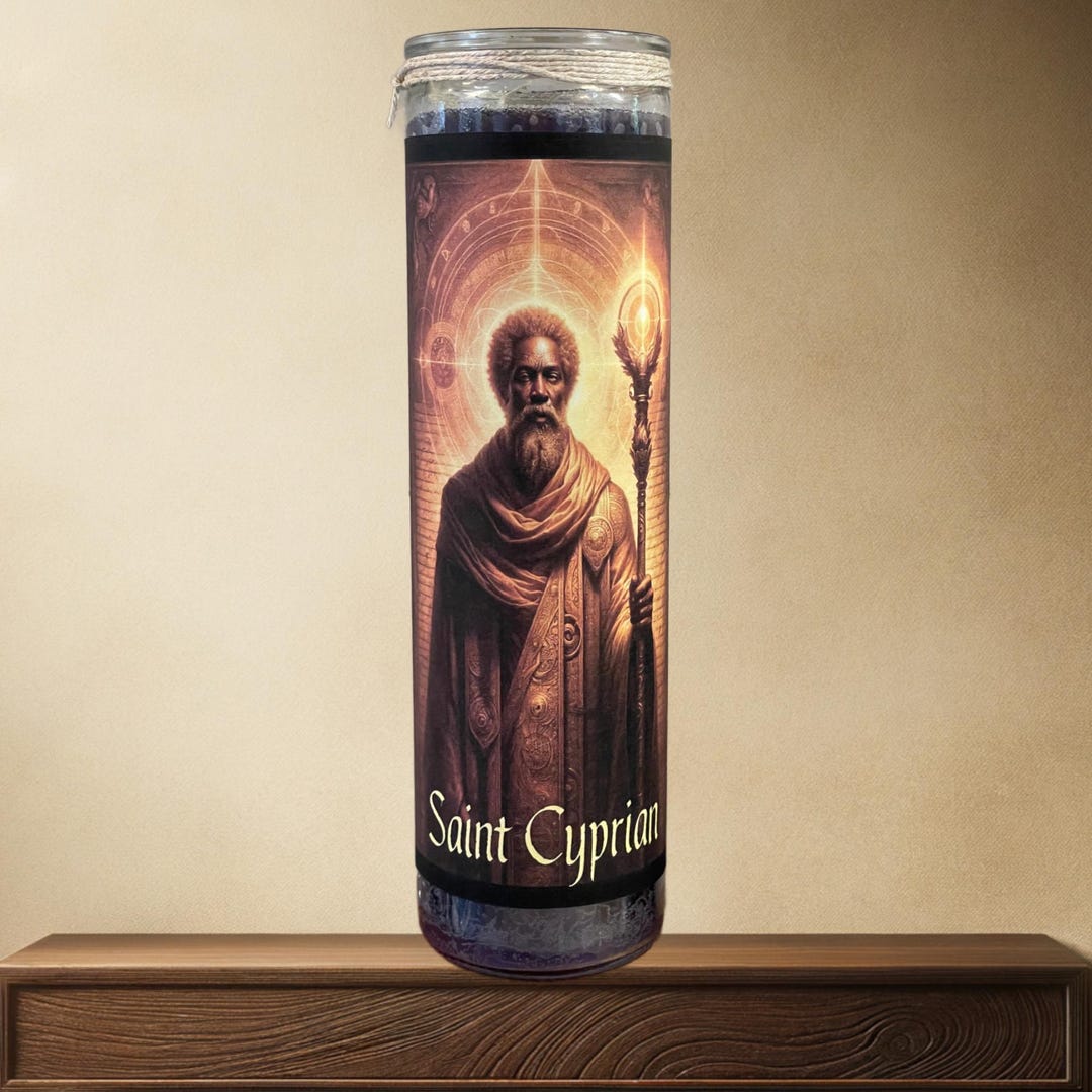 Saint Cyprian Saint Candle | Banishing, Spiritual Cleansing, Divine ...