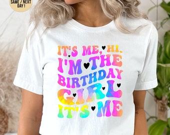 It's Me Hi, I'm the Birthday Girl T Shirt, Girl Birthday Shirt, Retro Birthday Shirts, Birthday ...