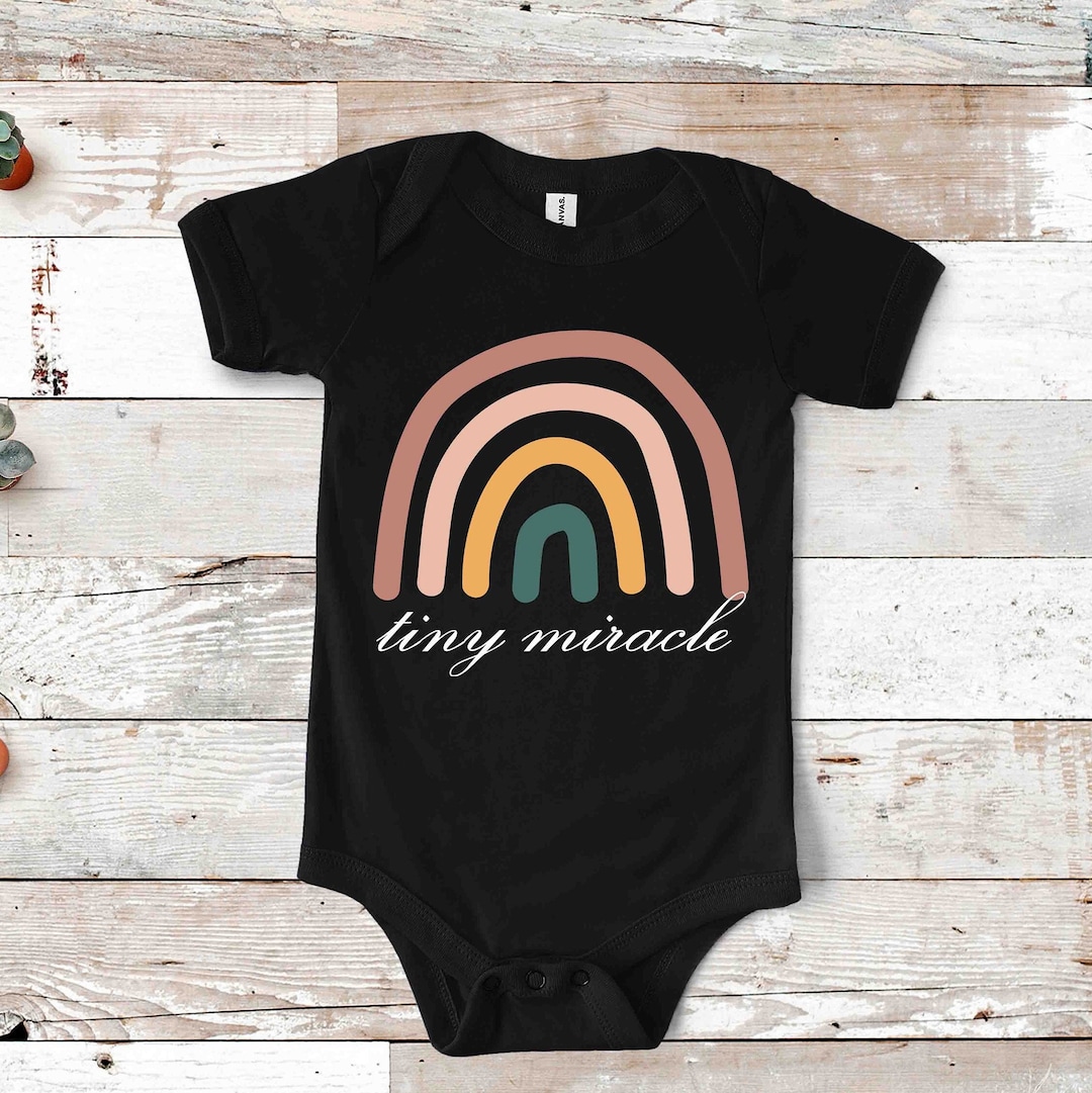 Watercolor Tiny Miracle Rainbow Organic Natural Color Baby Bodysuit ...