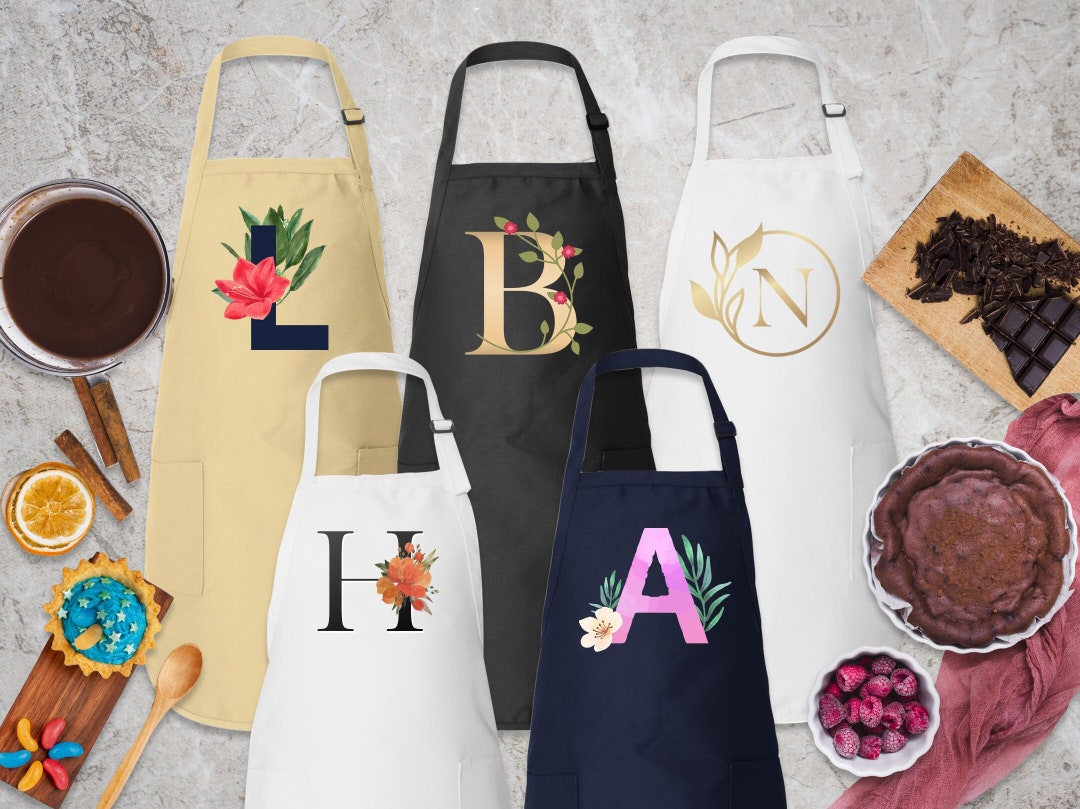 Personalized Initial Apron, Custom Letter Monogram Apron, Gift for Her ...