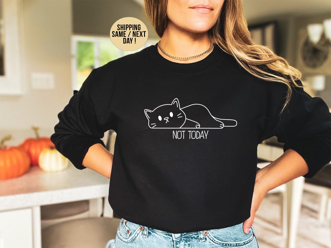 Not Today Cat Shirt - Funny Graphic Tee - Sarcastic Lazy Cat - Etsy