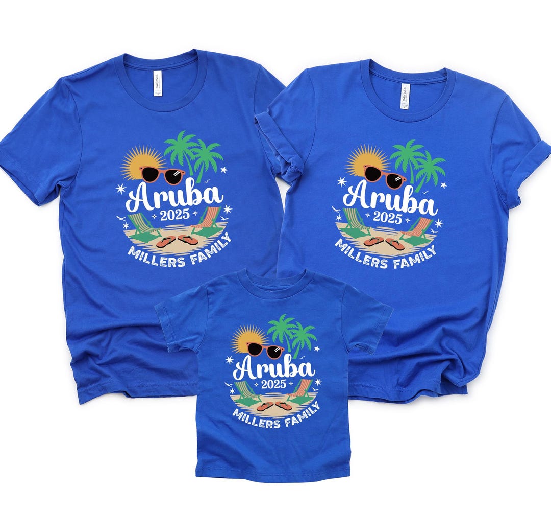 Custom Aruba Family Vacation Shirts 2025: Matching Tropical Beach Trip ...