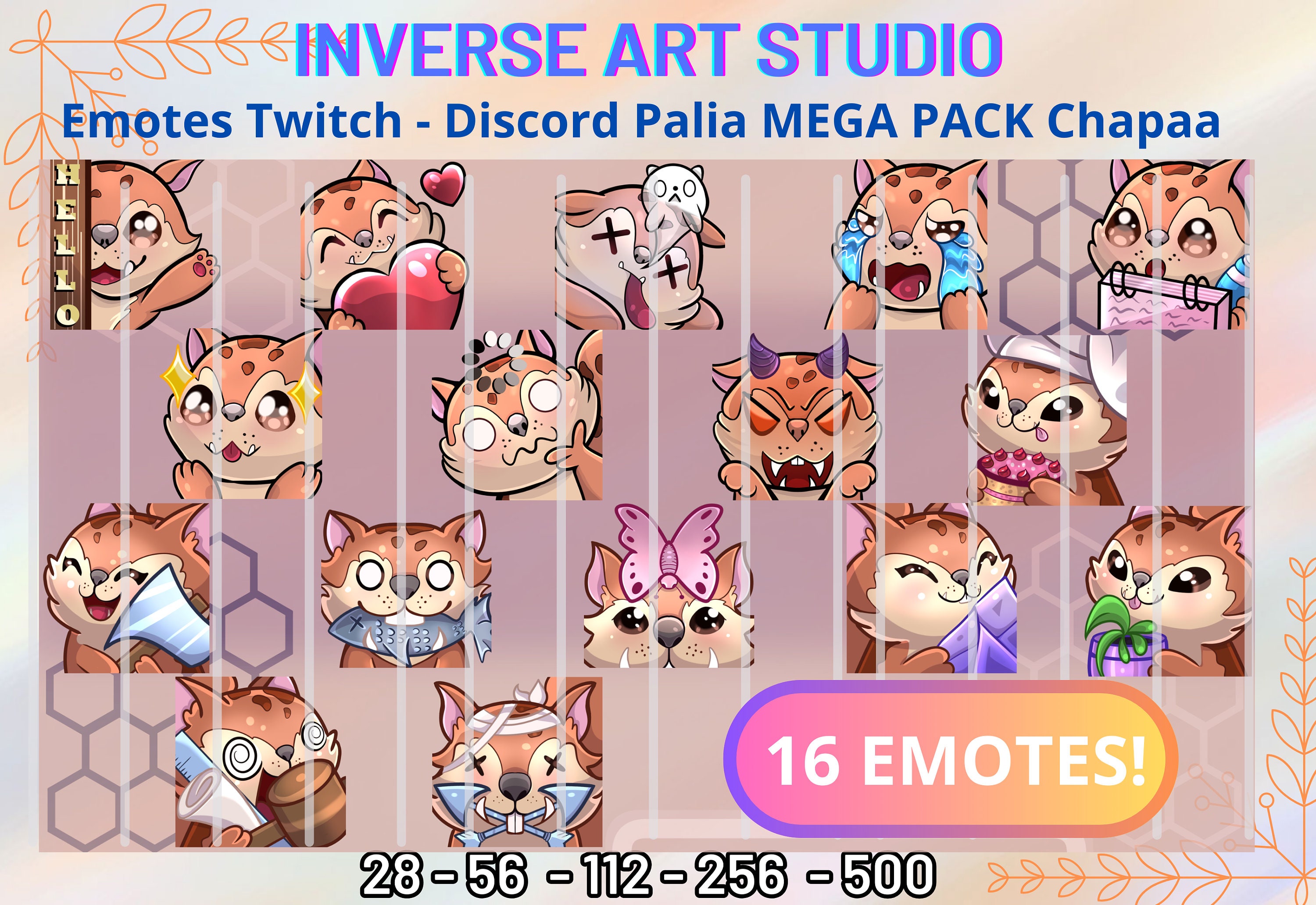Twitch Emotes MEGA PACK 16 Emotes - Palia Chapaa - Kawaii Cute Premade ...