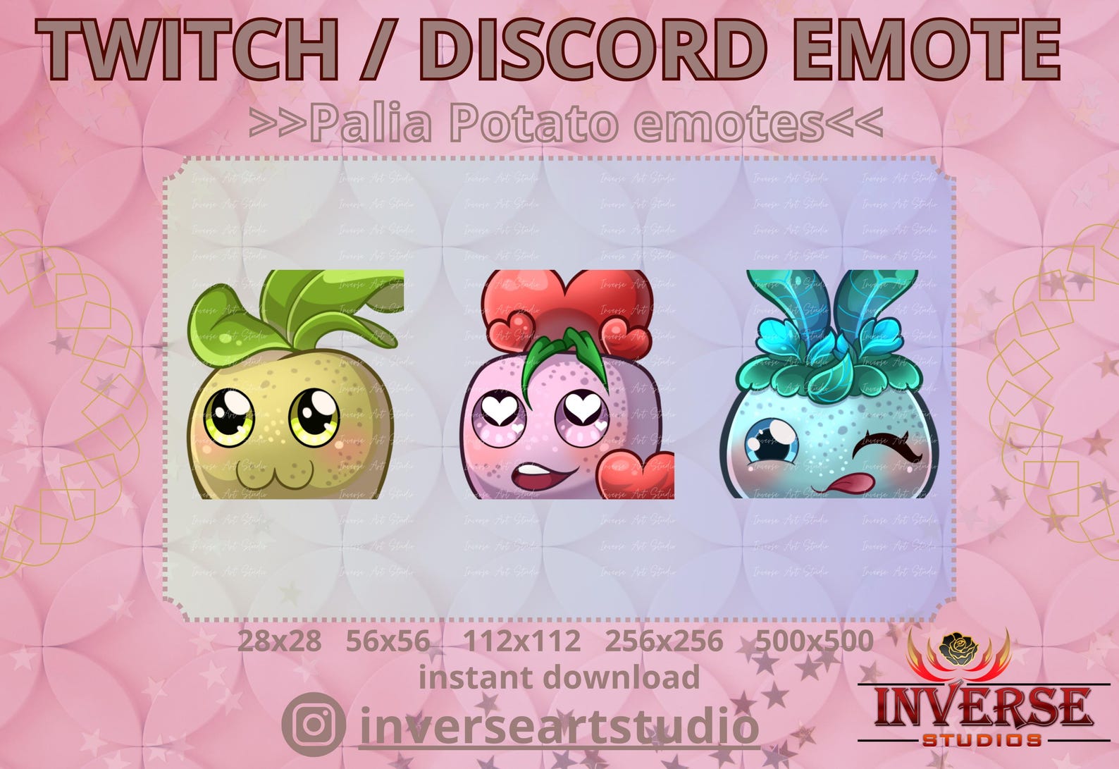 Twitch Emotes - Palia Potato- Kawaii Cute Premade P2U for Twitch ...