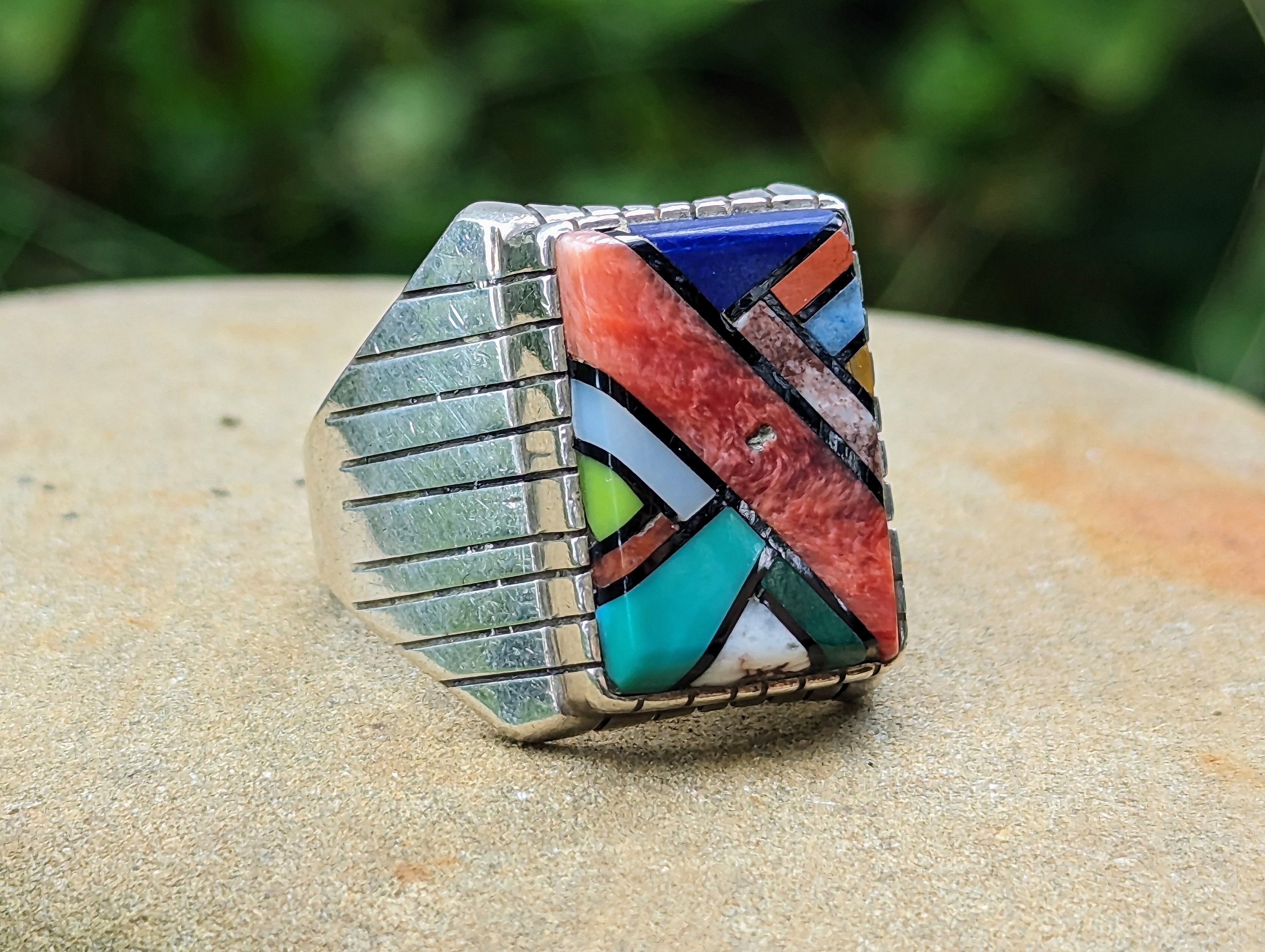 Vintage Inlay Ring by Navajo Jewelry Artist Ray Jack - Etsy