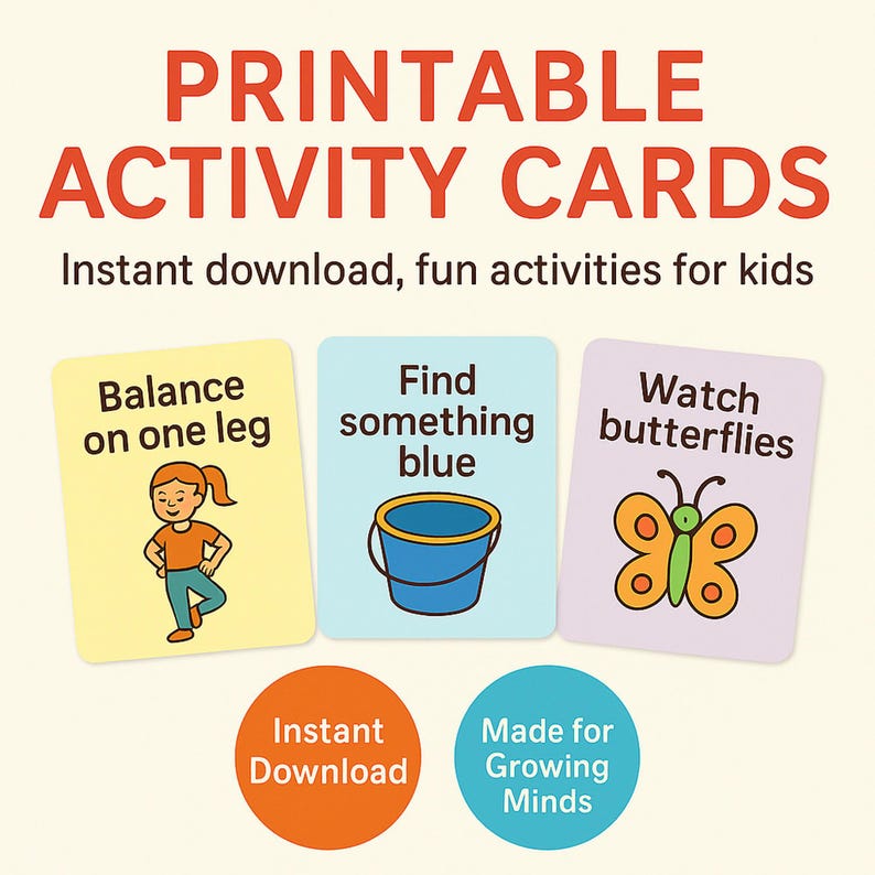 Printable Activity Cards for Kids | 18 Fun Learning Tasks in PDF JPG ...