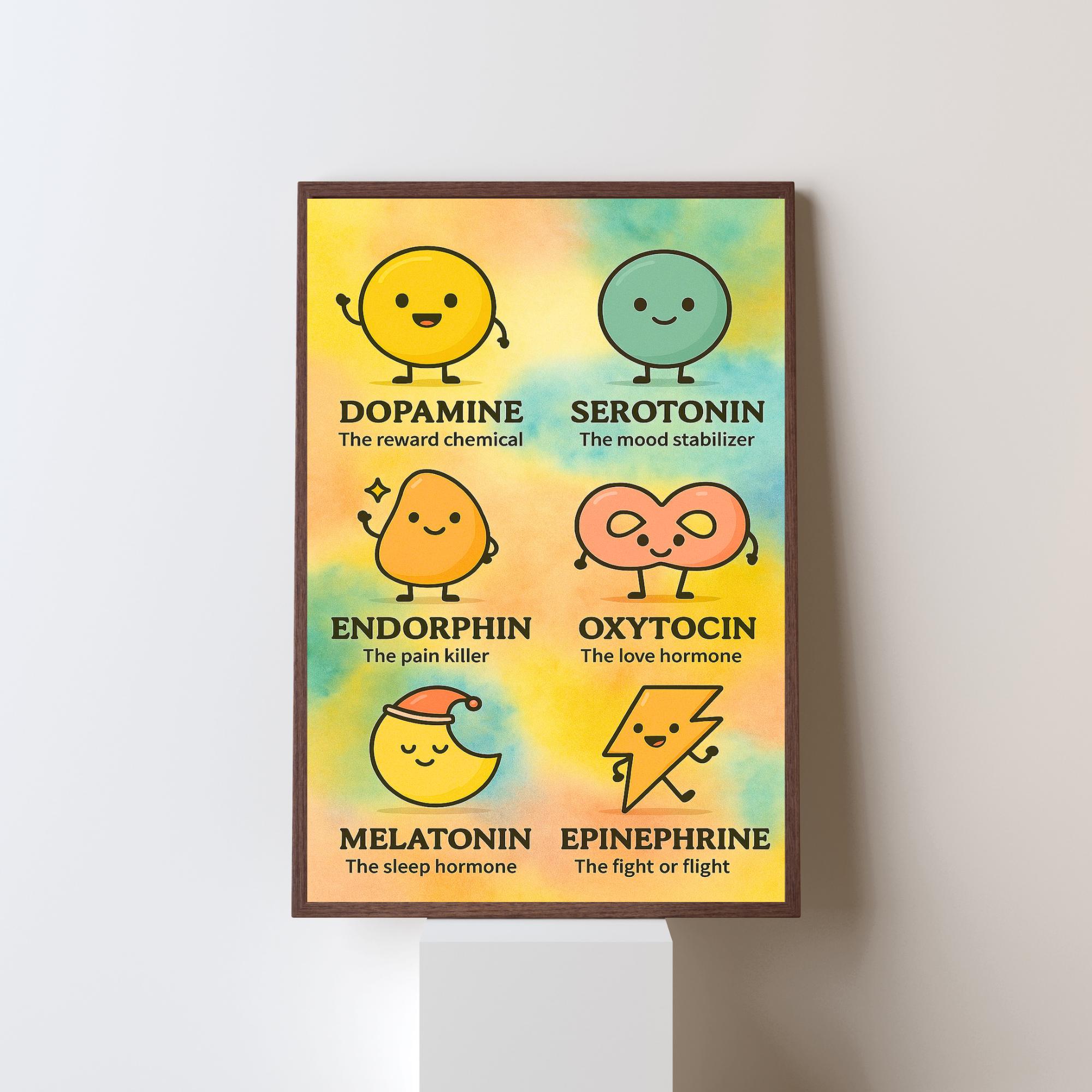 Printable Happy Hormones Poster for Kids | 6 Brain Chemicals ...