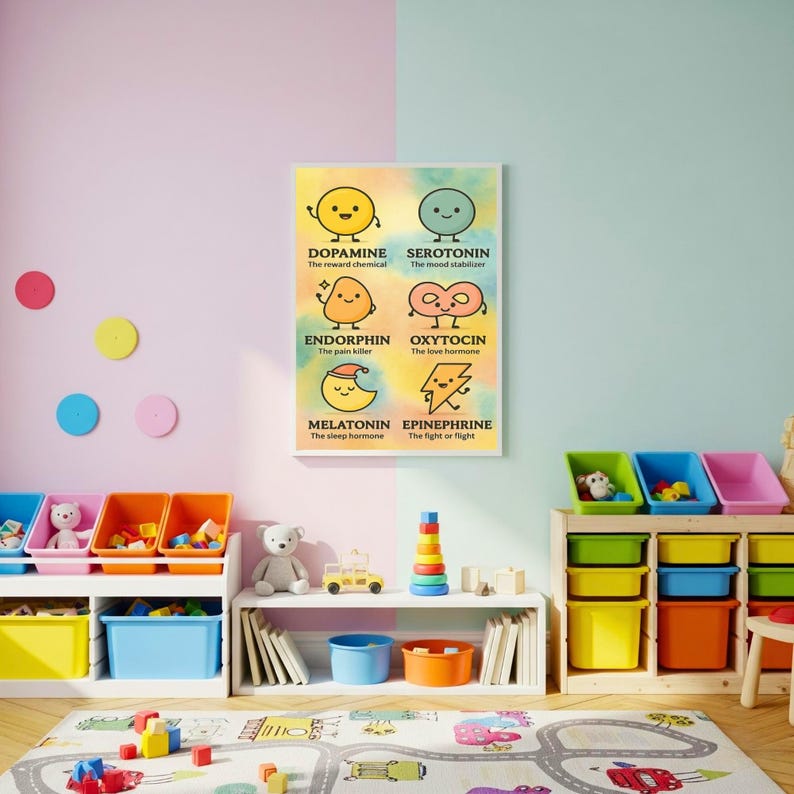 Happy Hormones Poster: Educational Science Art for Kids (PDF Download ...