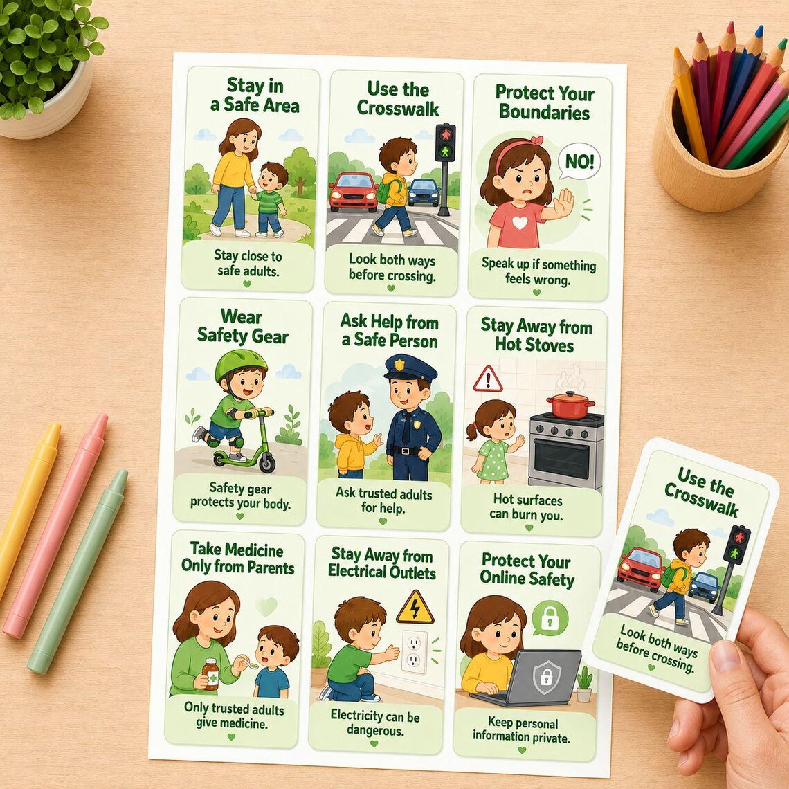 Safe Vs Unsafe Behaviors Flashcards, 18 Child Safety Cards - Etsy