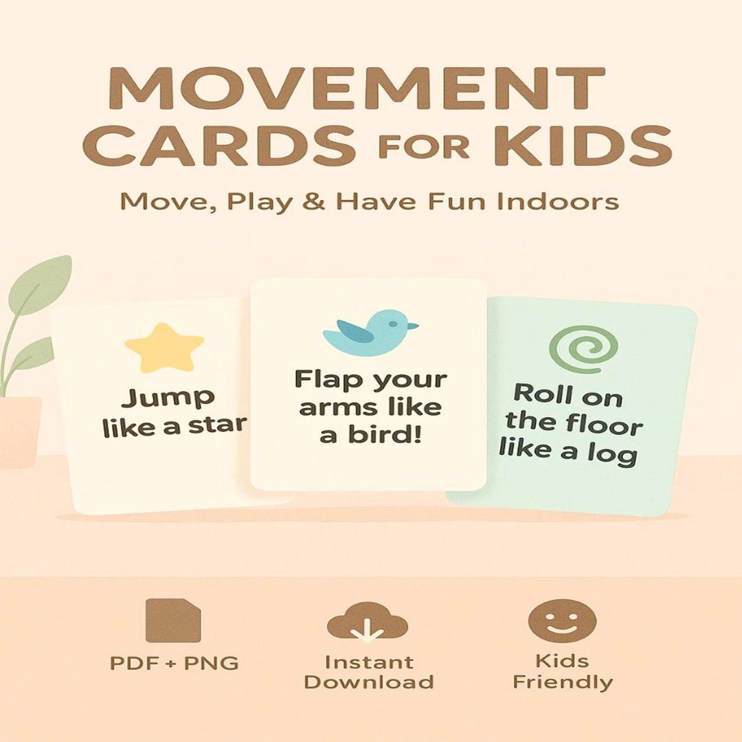 Printable Movement Cards for Kids | Gross Motor Skill Activities | Fun ...