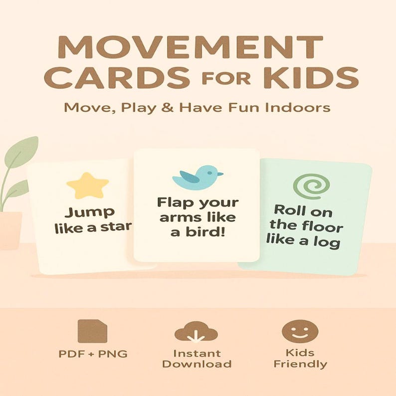 Printable Movement Cards for Kids | Gross Motor Skill Activities | Fun ...