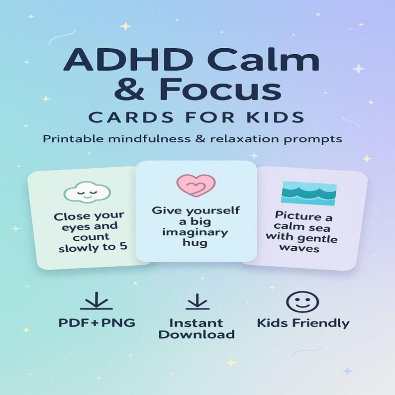 ADHD Calm & Relax Cards for Kids | Mindfulness Activities | Emotional ...