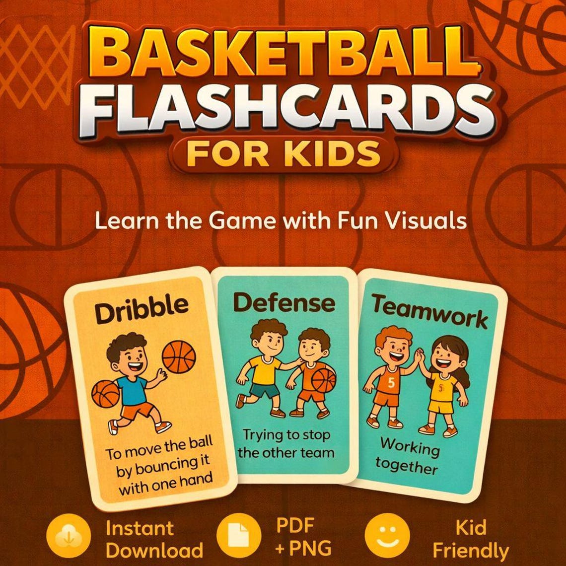 Printable Basketball Flashcards for Kids – Educational Sports Cards ...