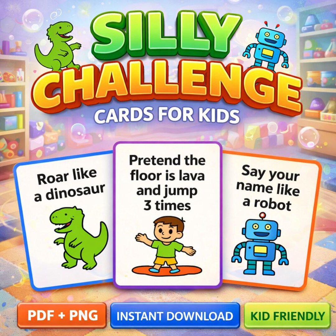 Silly Challenge Cards for Kids: Fun Movement Activity Game (printable ...
