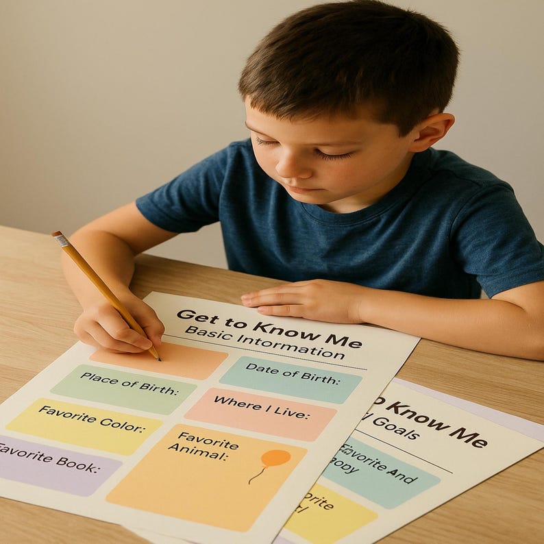 Get to Know Me Worksheets for Kids | 3 Page Printable PDF | Fun Back to ...