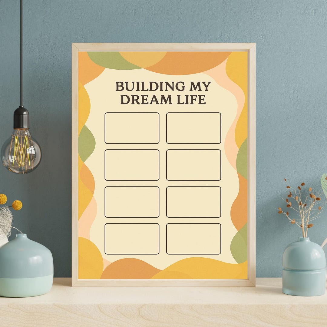 Dream Life Vision Board Template: Goal Planner Wall Art (PDF) - Etsy