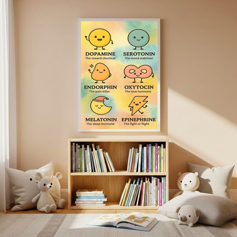 Happy Hormones Poster: Educational Science Art for Kids (PDF Download ...