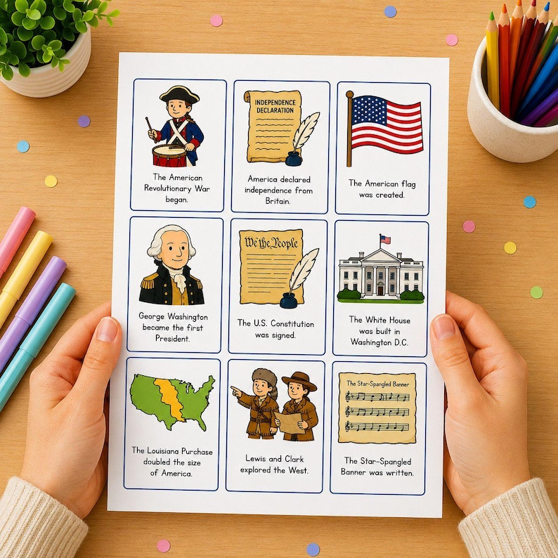 American History Timeline Game Printable Homeschool Classroom ...