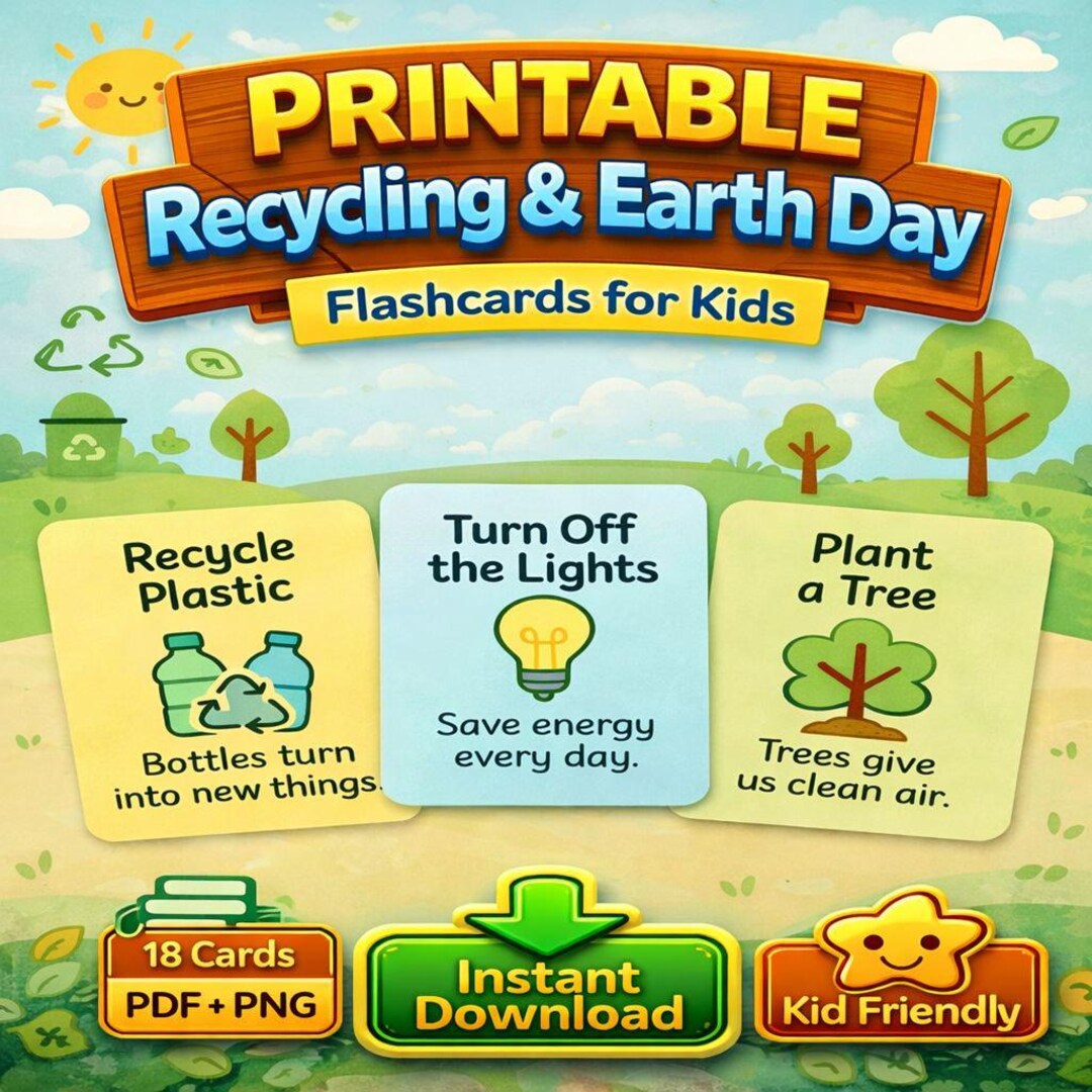 Printable Recycling Flashcards for Kids | Eco-friendly Classroom & Home ...