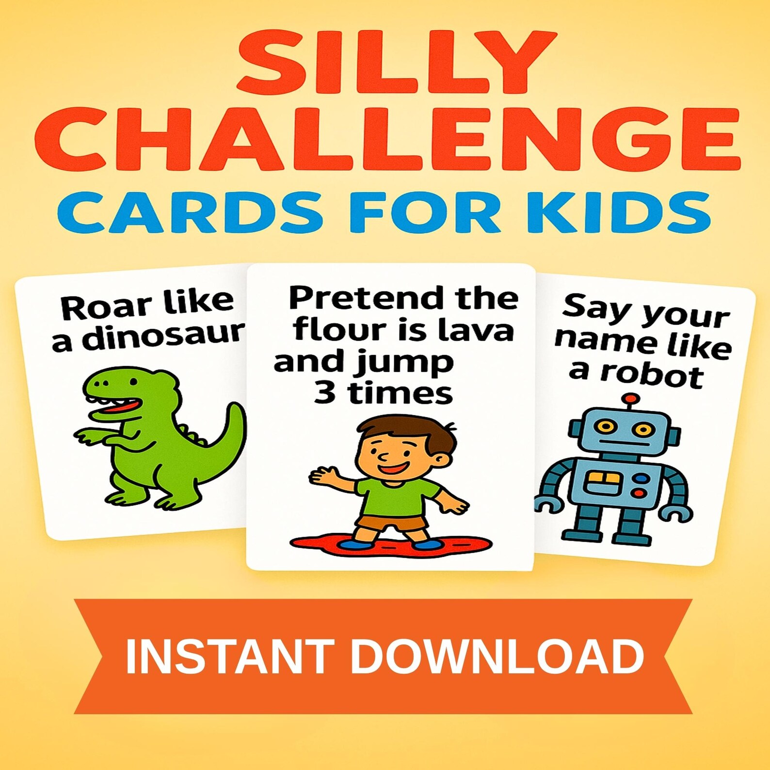 Printable Silly Challenge Cards for Kids – Fun Movement Activity Game ...