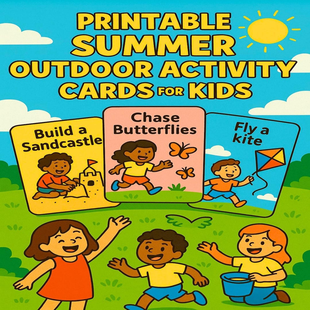 Printable Summer Outdoor Activity Cards for Kids – Fun Outdoor Games ...