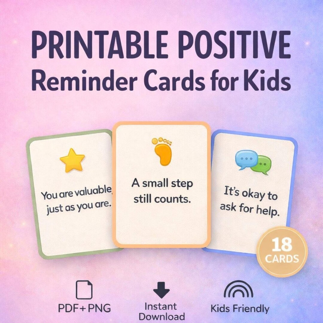 Positive Reminder Cards for Kids – Printable - Etsy