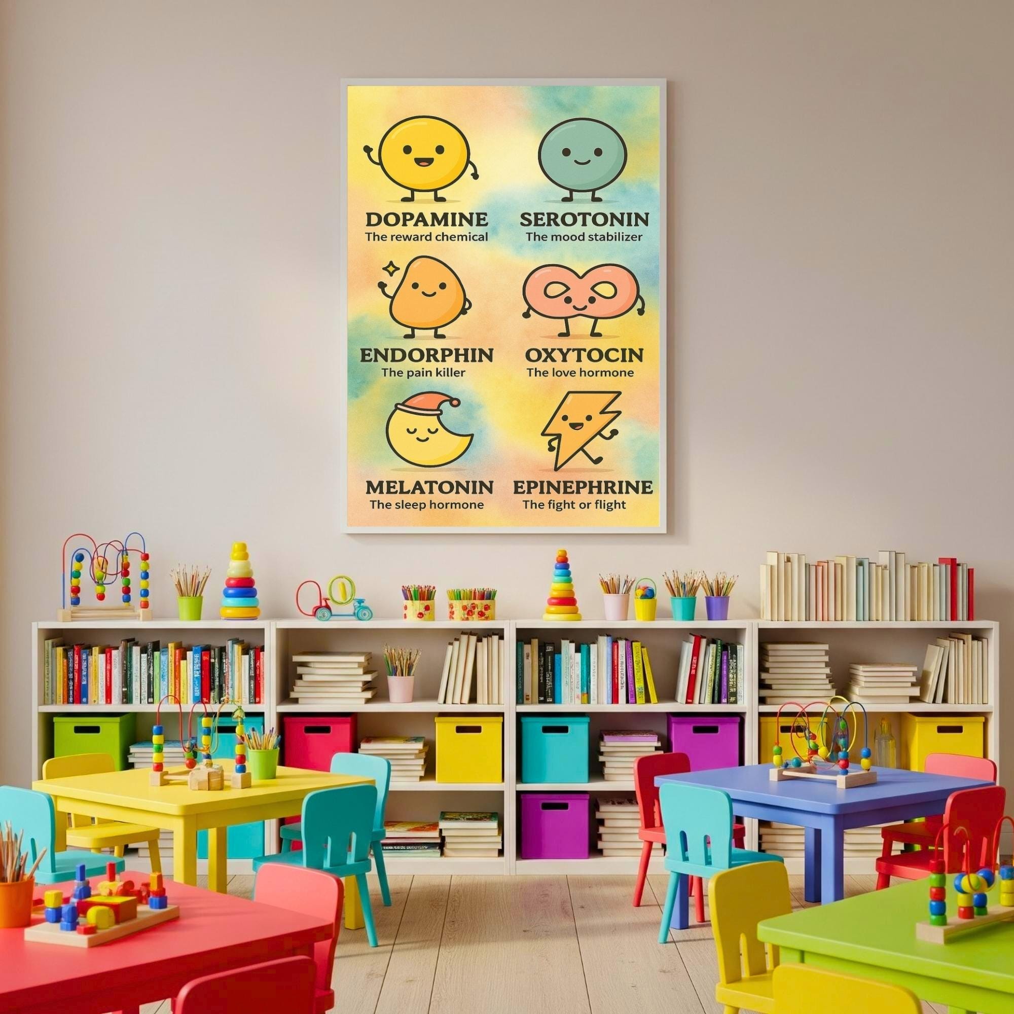 Happy Hormones Poster: Educational Science Art for Kids (PDF Download ...